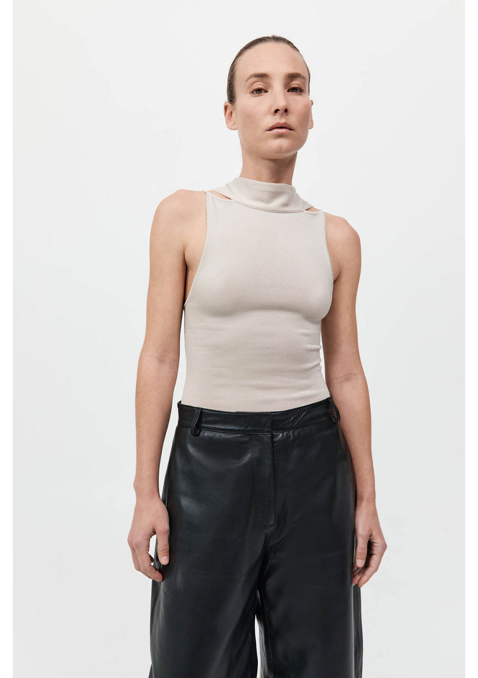 ST AGNI KNIT SCARF TOP CREME – OEUVR