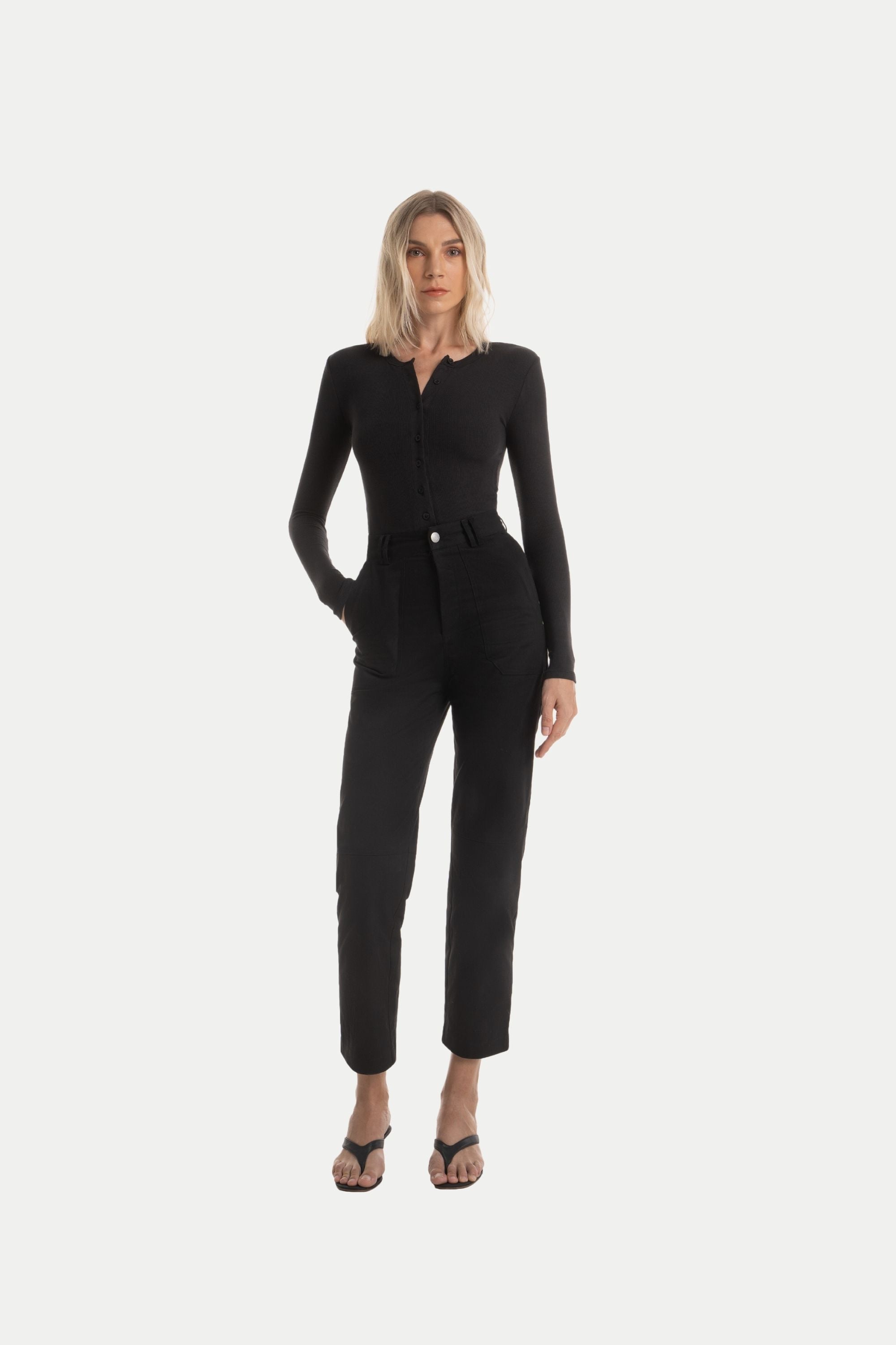 DMD STUDIOS Henley Bodysuit | Tops | OEUVR – OEUVR